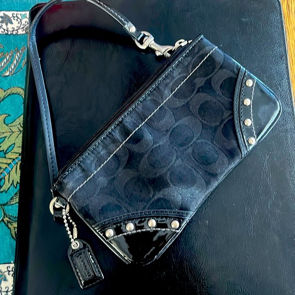 Coach | Bags | Coach Handheld Small Black Clutch With Strap | Poshmark